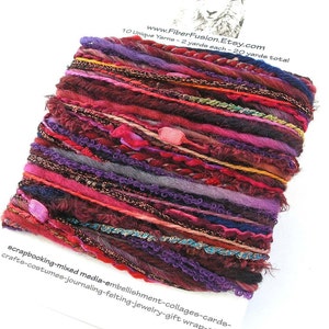Art Yarn Bundle Mixed Fiber Novelty Textile Sampler Pack 10 Unique ...