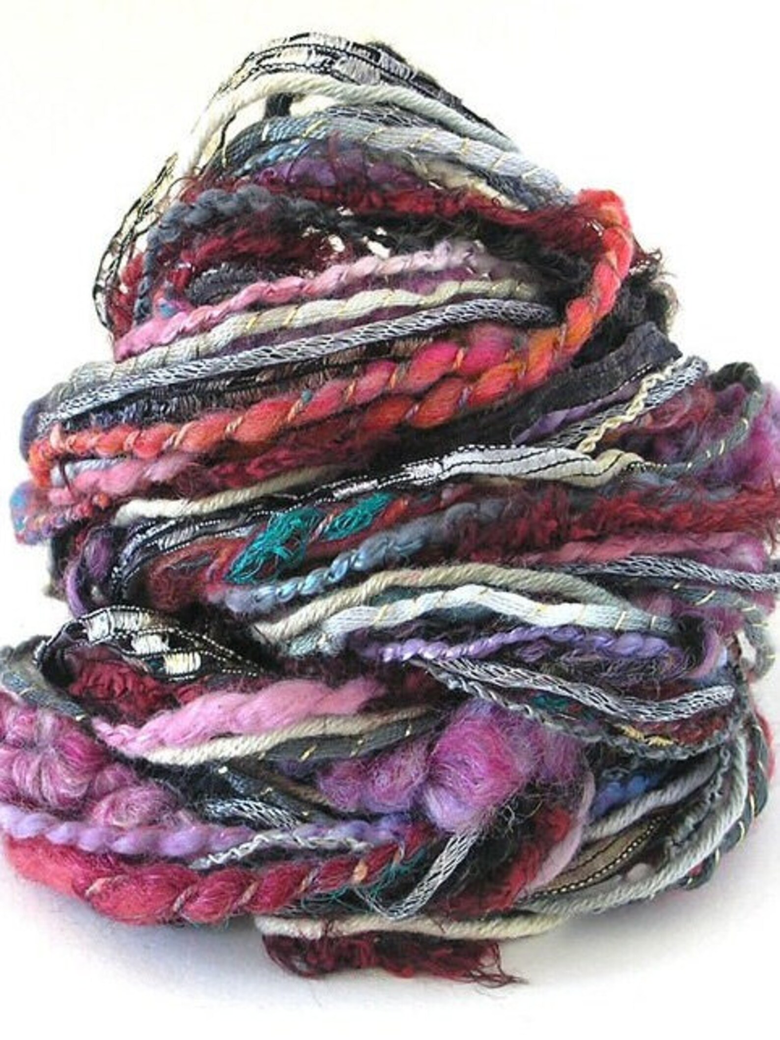 Art Yarn Bundle Mixed Fiber Novelty Textile Sampler Pack 10 Unique ...