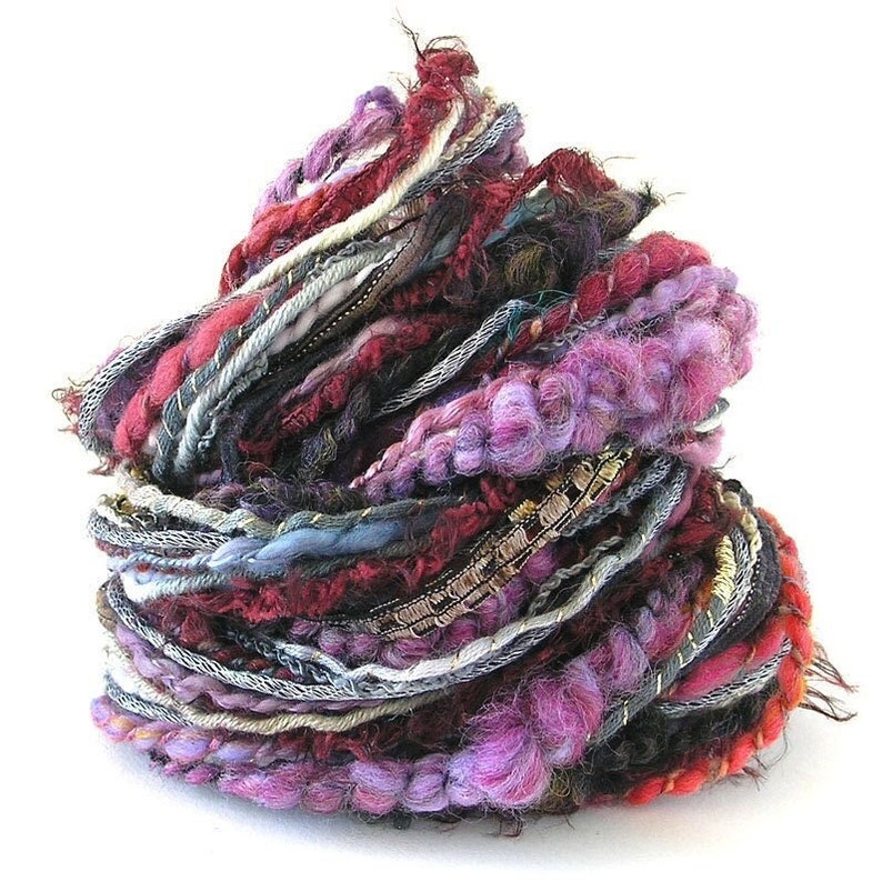 Art Yarn Bundle Mixed Fiber Novelty Textile Sampler Pack 10 Unique ...