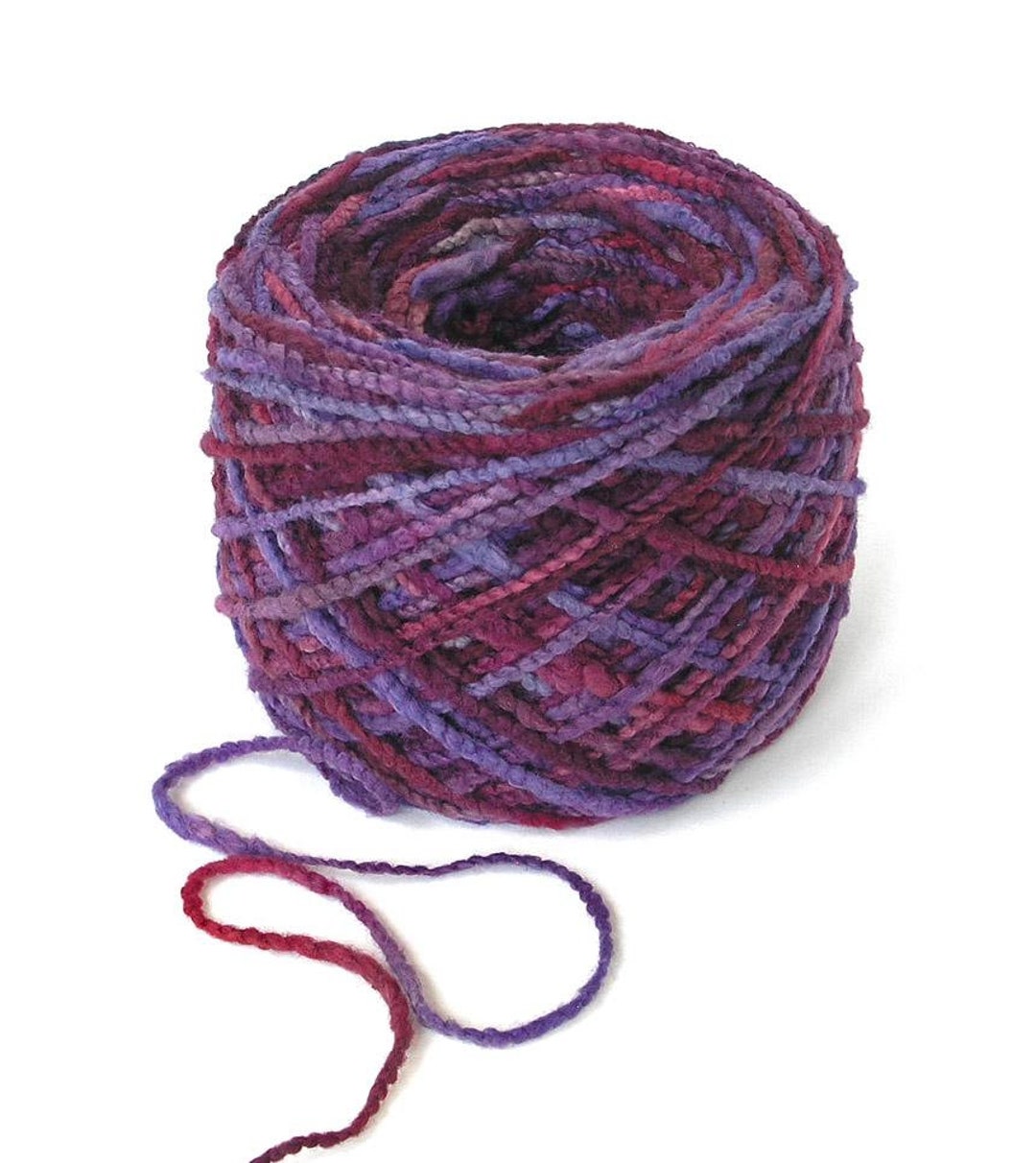 Hand Dyed Cotton Yarn Textured Chenille Nubby DK Weight Yarn One of a ...