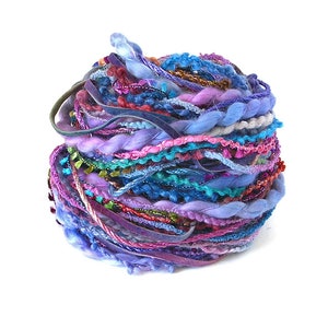 Art Yarn Bundle Mixed Novelty Luxury Textile Fiber Sampler Pack 10 ...