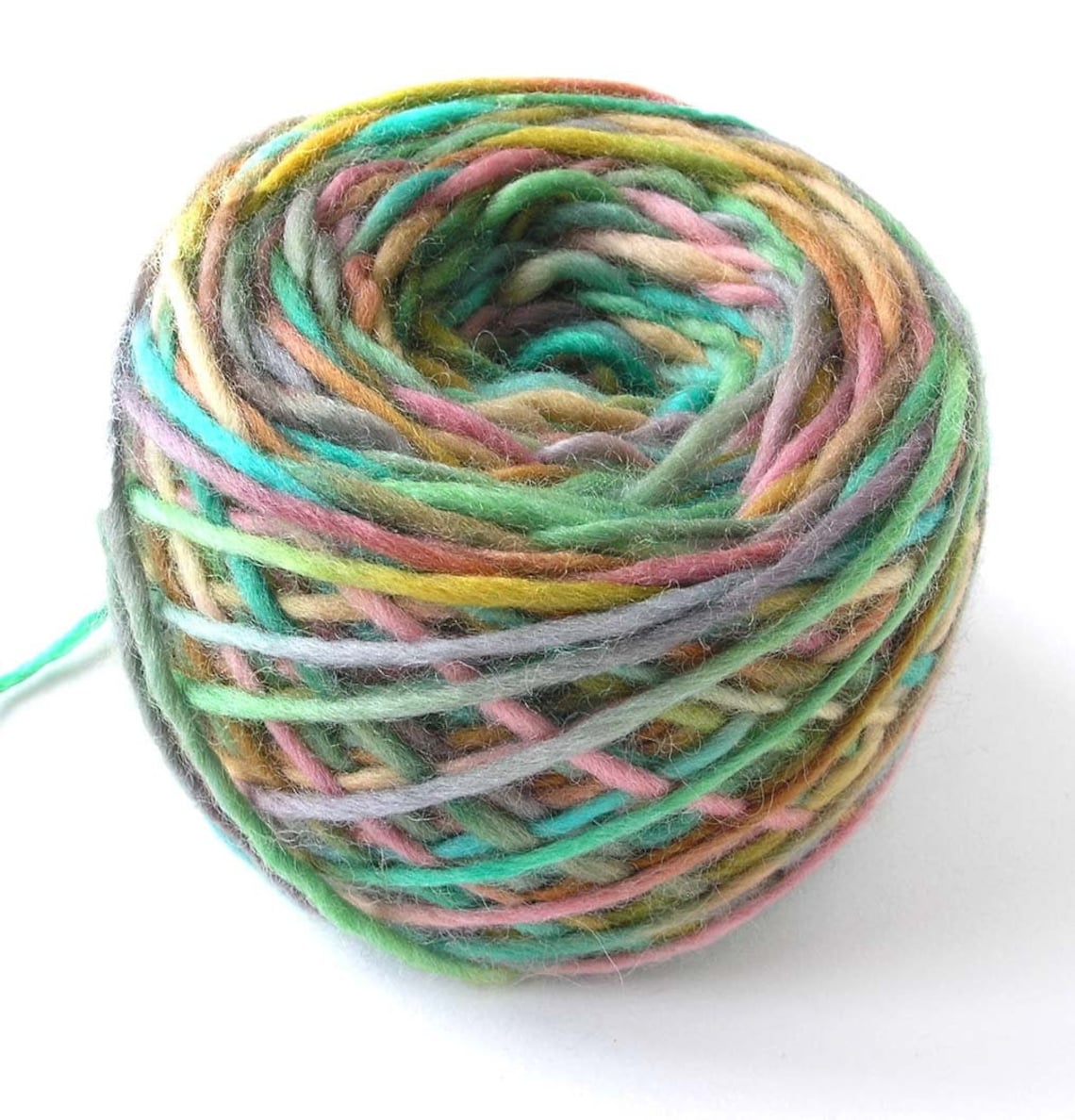 Hand Dyed Yarn Bulky Wool Yarn Single Ply Chunky Mint Pink | Etsy