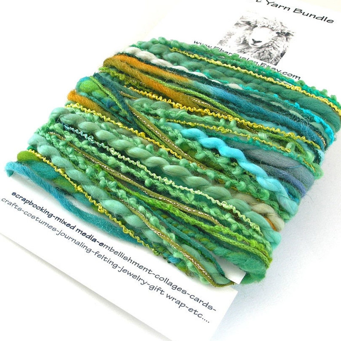 Art Yarn Bundle Mixed Media Textile Fiber Sampler Pack 10 - Etsy