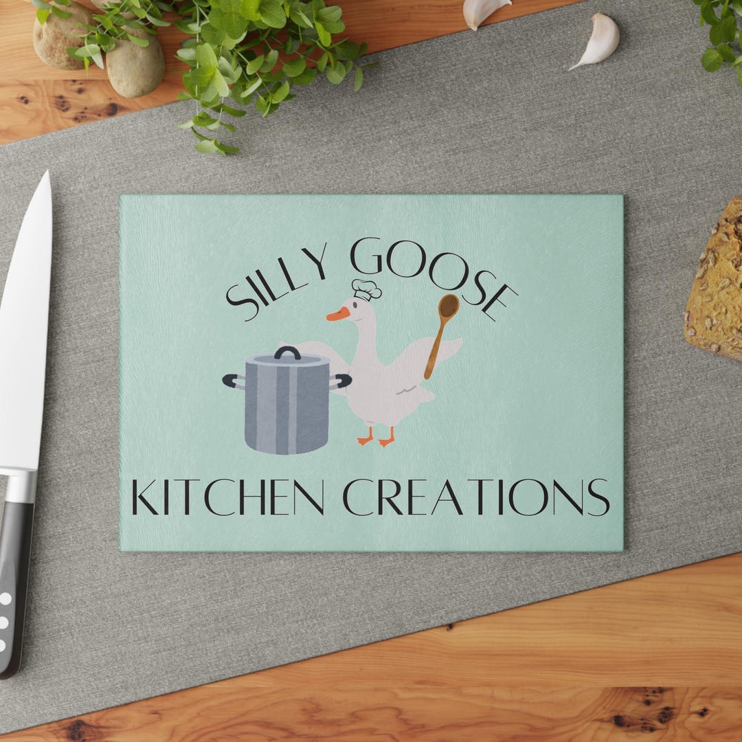 Silly Goose Glass Cutting Board, Funny Kitchen Decor, Housewarming Gift ...