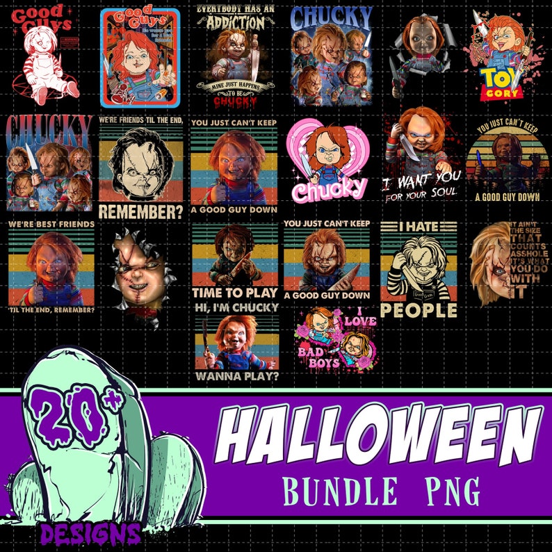 Chucky PNG Bundle, Horror Friends Png, Halloween Character Png, Chucky ...