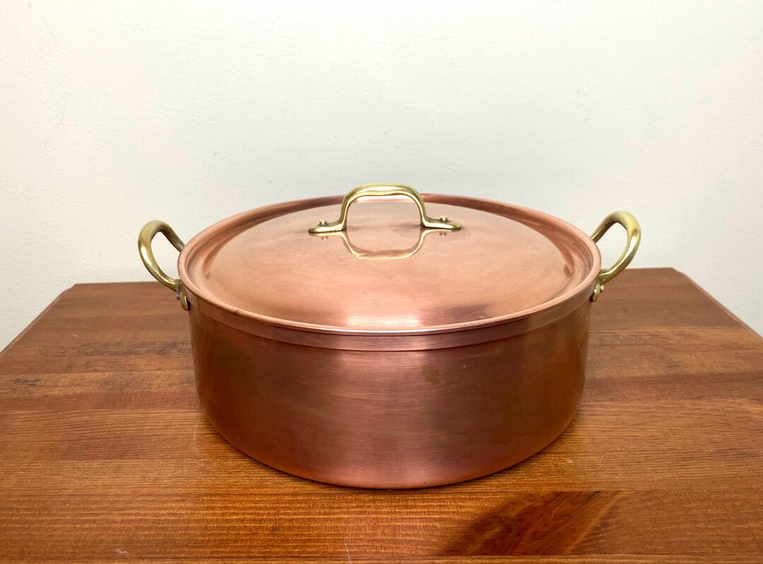 Vintage Copper Pot With Brass Handles – Made in Portugal | Antique ...