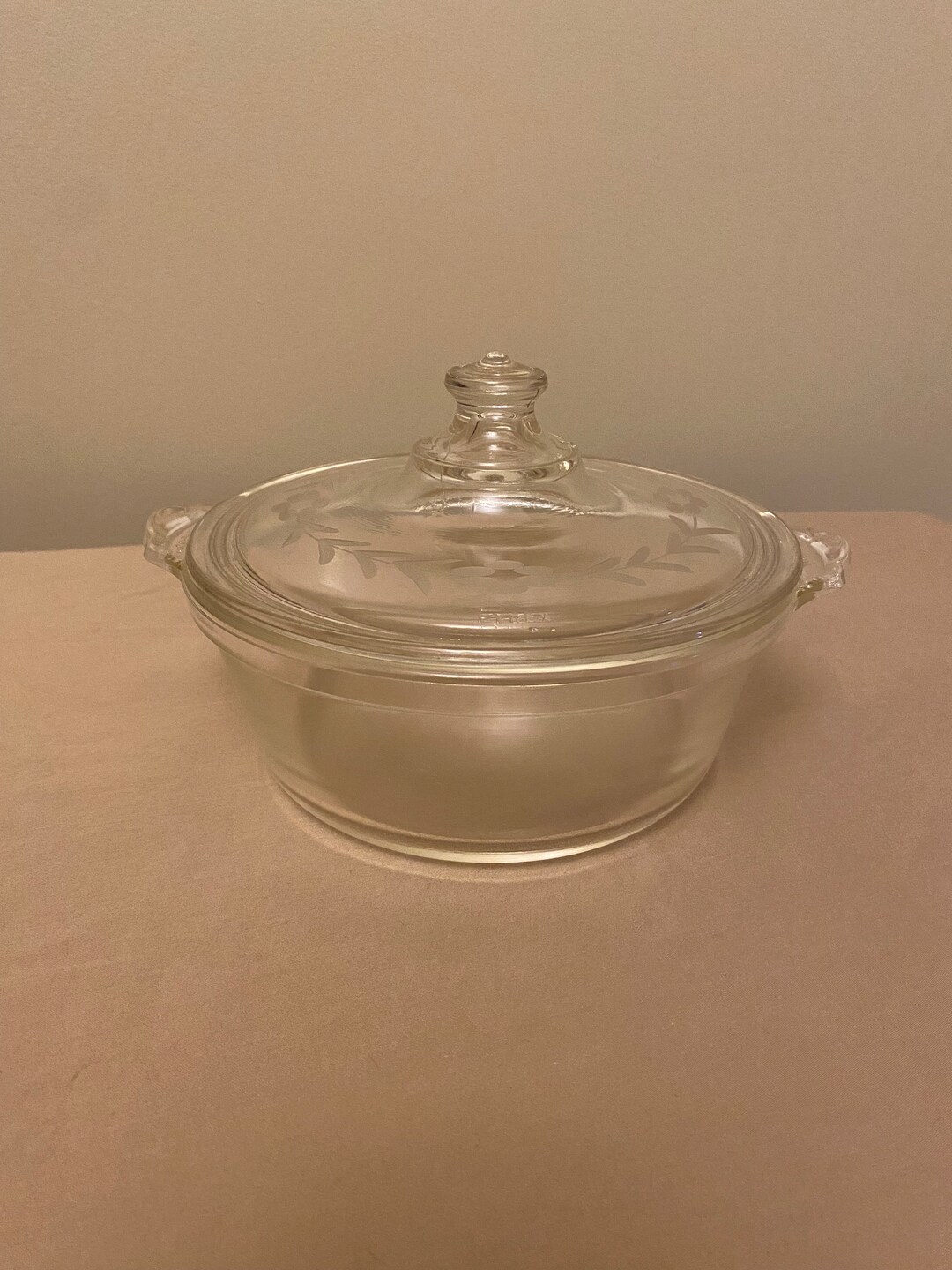 Vintage 1920s PYREX Glass Casserole/baking Dish With Etched Glass ...