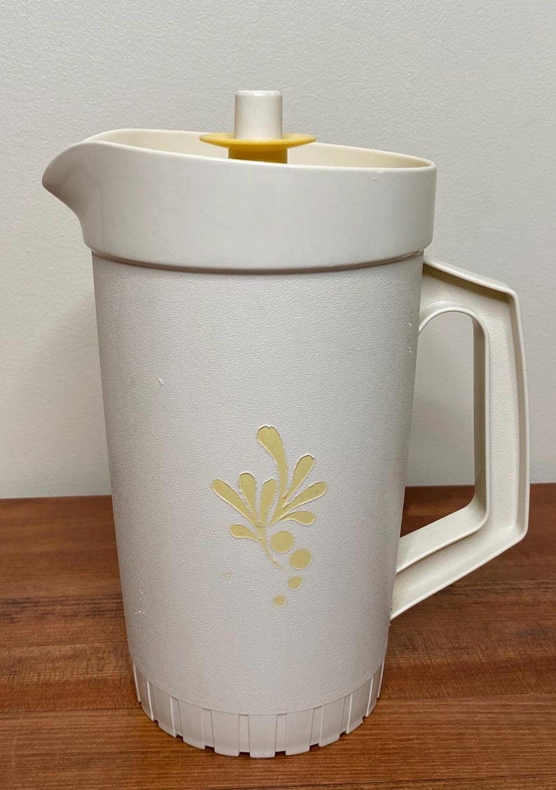 Tupperware Almond Push Button Pitcher - Etsy
