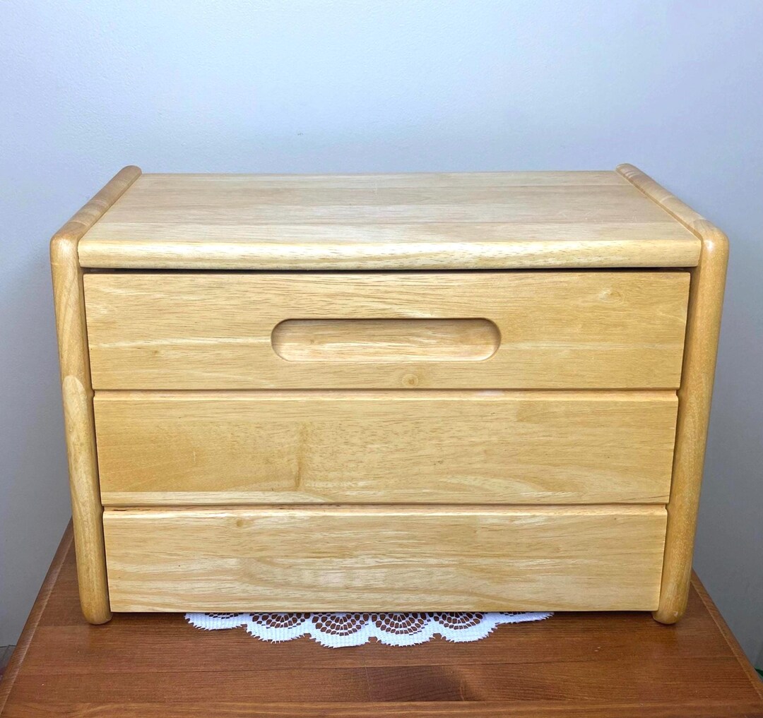 Vintage Wood Bread Box - Vintage Kitchenware Organizer | Kitchen ...