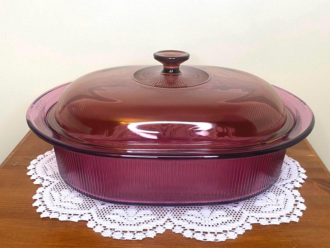 Vintage Visions Corning USA Pyrex Cranberry Pink Coloured Glass 4 Litre ...