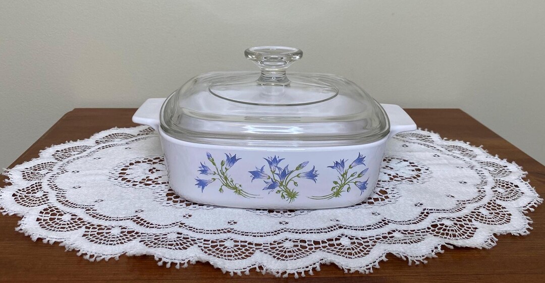 Vintage Corning Ware Blue Dusk Design 1L / 1 Liter Dish With Pyrex Lid ...