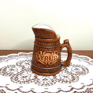 Vintage Treasure Craft Barrel Pitcher With Handle “syrup” | Retro ...