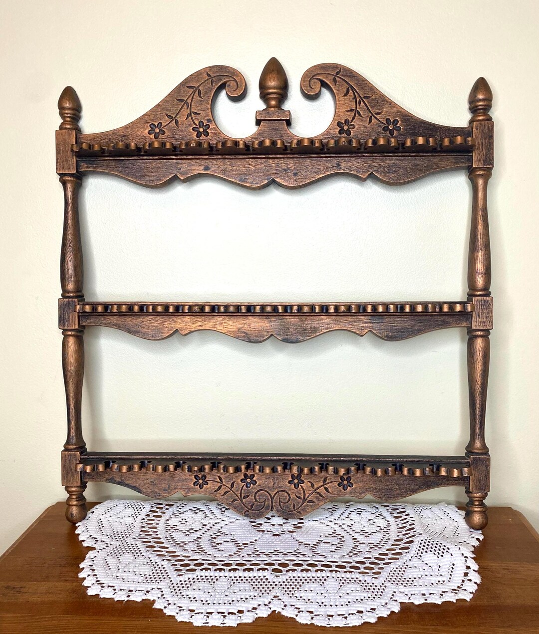 Vintage Syroco Plastic Spoon Wall Rack Holder for 30 Spoons | Bronze ...
