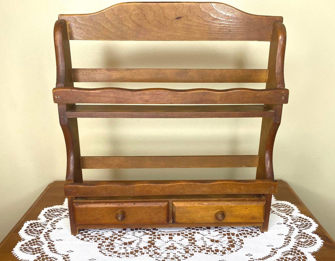 Vintage Hanging Two-tier Spice Rack With Drawers – Mid Century Modern ...