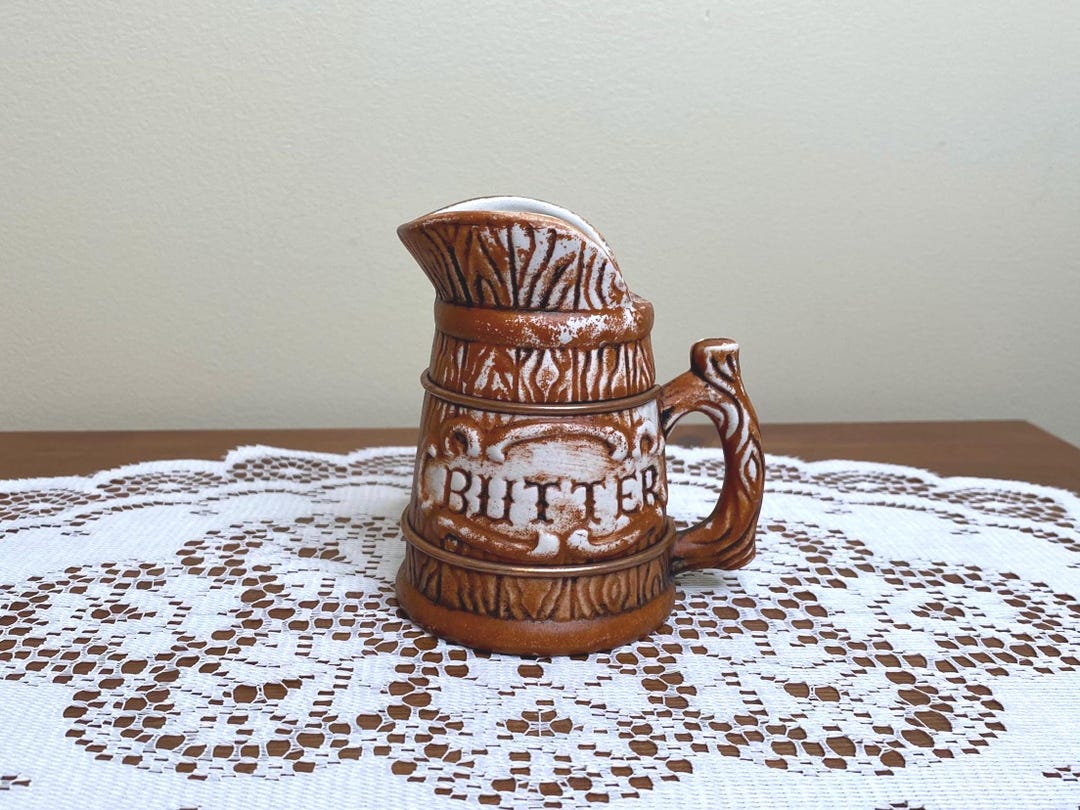 Vintage Treasure Craft Barrel “butter” Pitcher | Retro Ceramic Kitchen ...