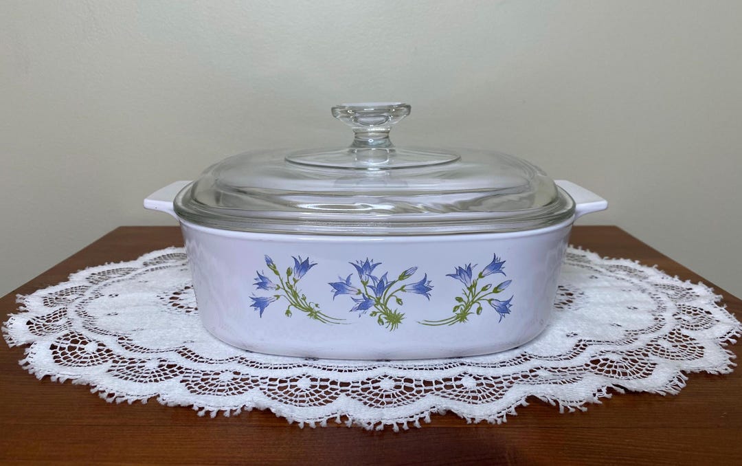 Vintage Corning Ware Blue Dusk Design 2L / 2 Liter Dish With Pyrex Lid ...