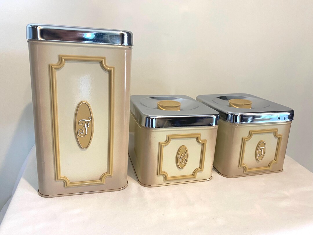 Vintage EKCO Canada Kitchen Storage Canisters for Flour, Coffee and Tea ...