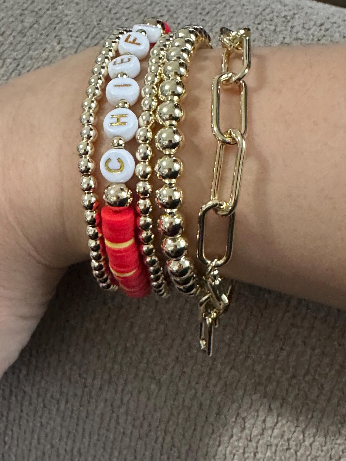 Chiefs Bracelet Stack - Etsy