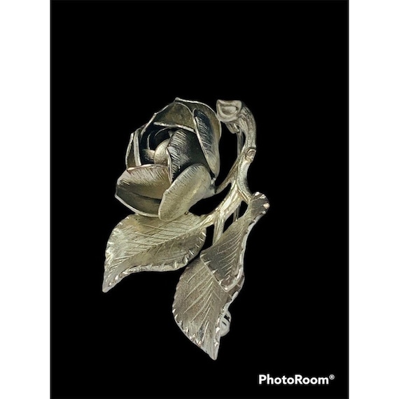Vintage GIOVANNI Flower Rose Brooch - Gem