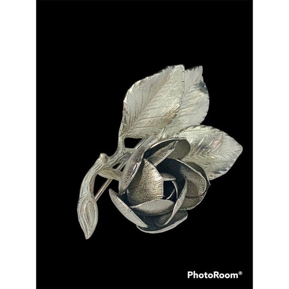 Vintage GIOVANNI Flower Rose Brooch - Gem