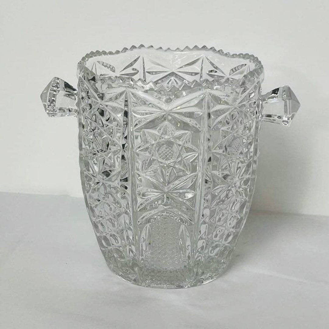Vintage American Brilliant Small Crystal Ice Bucket - Etsy