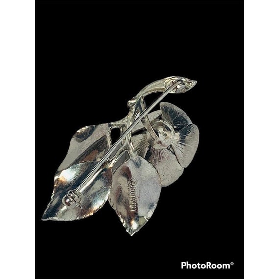 Vintage GIOVANNI Flower Rose Brooch - Gem