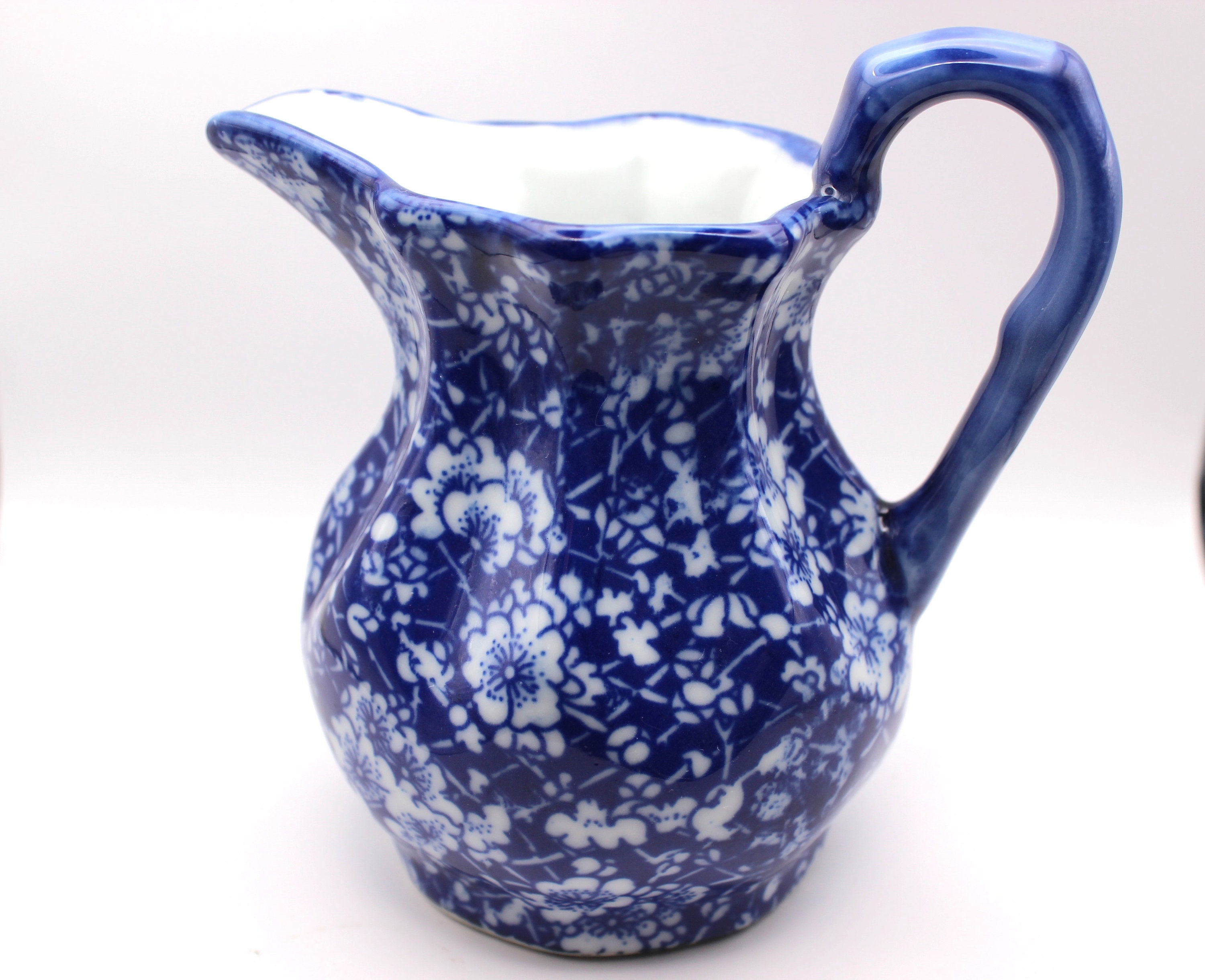 Vintage Victoria Ware Ironstone Blue and White Floral Jug / Pitcher - Etsy