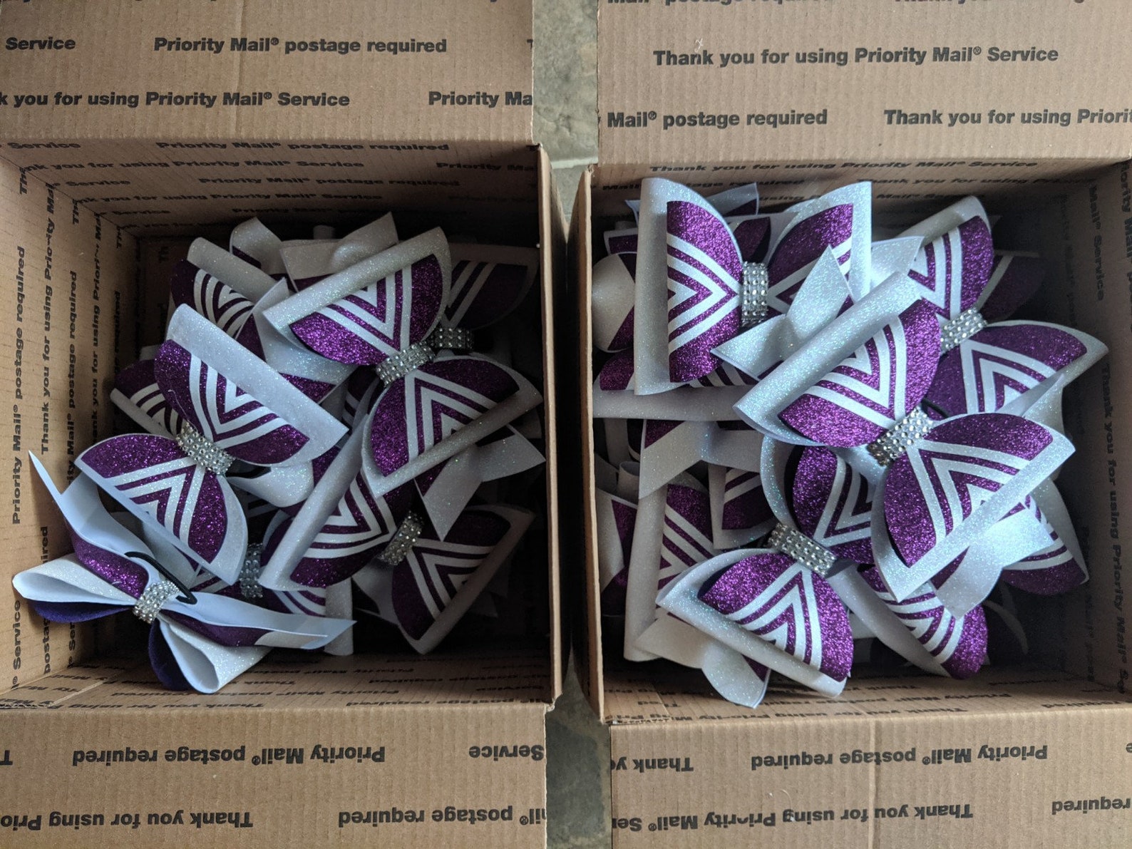 Two Tone Color BURST Glitter Tail-less Bow | Etsy