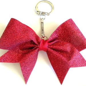 Glimmer Glitter Cheer Bow Key Chain - Etsy
