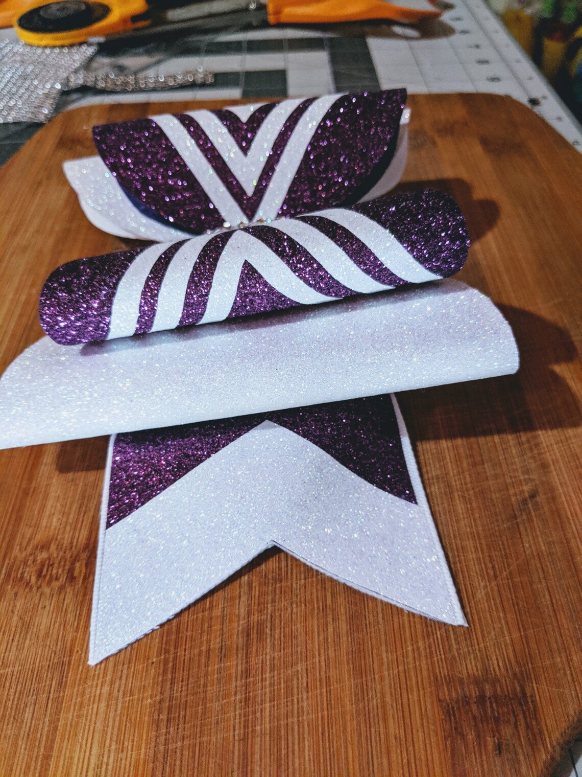 Two Tone Color BURST Glitter Tail-less Bow | Etsy