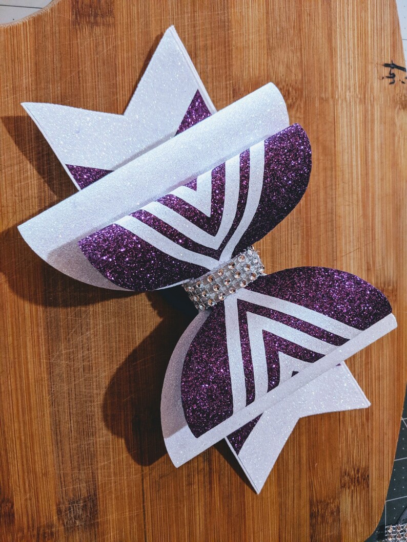 Two Tone Color BURST Glitter Tail-less Bow | Etsy