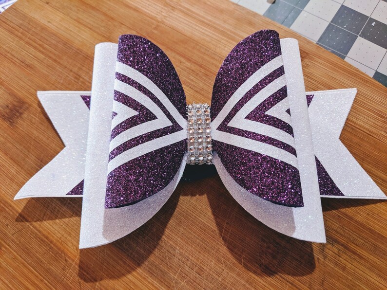 Two Tone Color BURST Glitter Tail-less Bow | Etsy