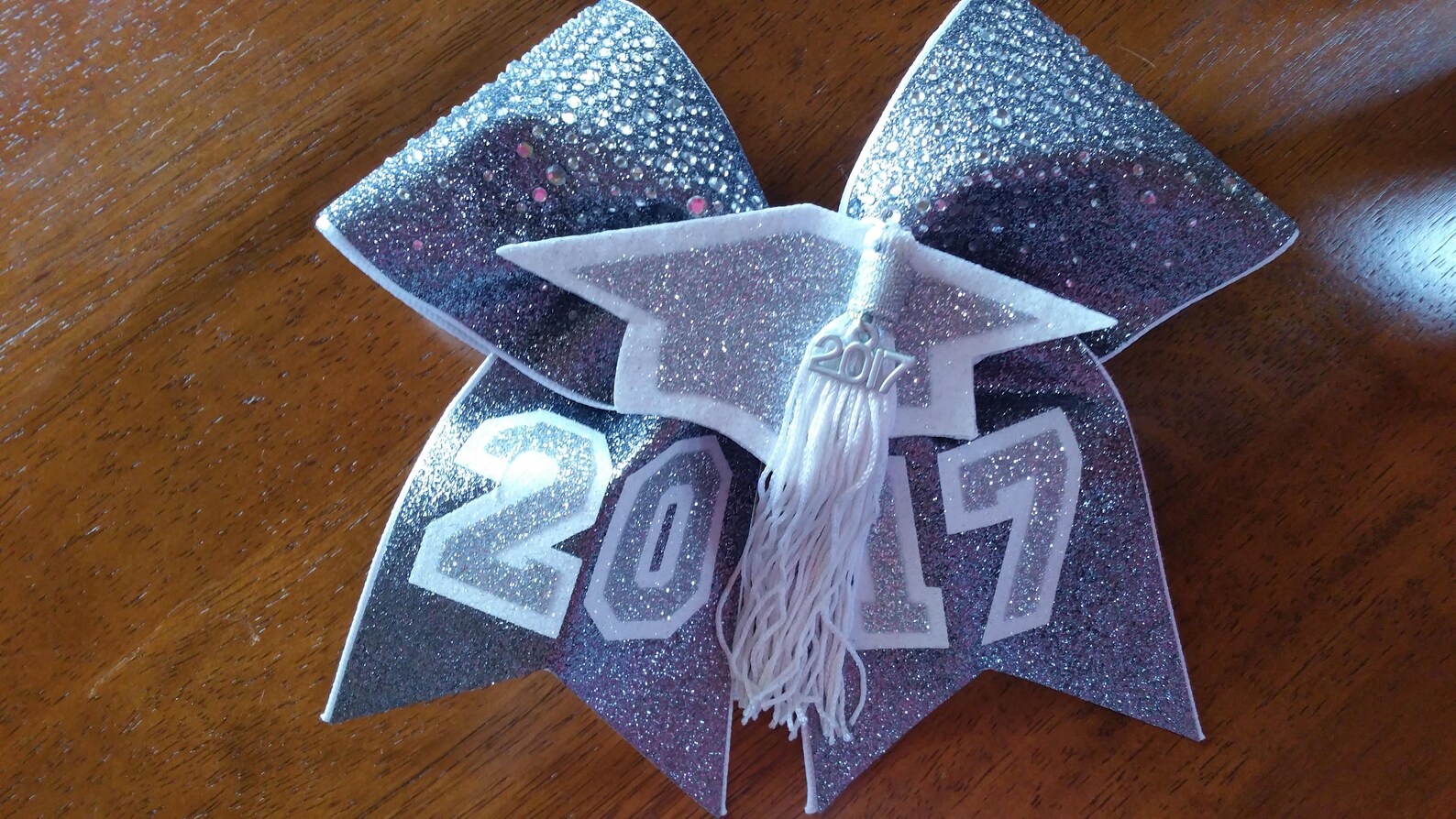Graduation Bow. You Choose Glitter Colors / Rhinestone Custom Design ...