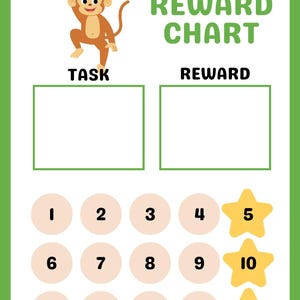 Reward Charts Animal Theme, Kids Behavior Charts, Motivational Reward ...