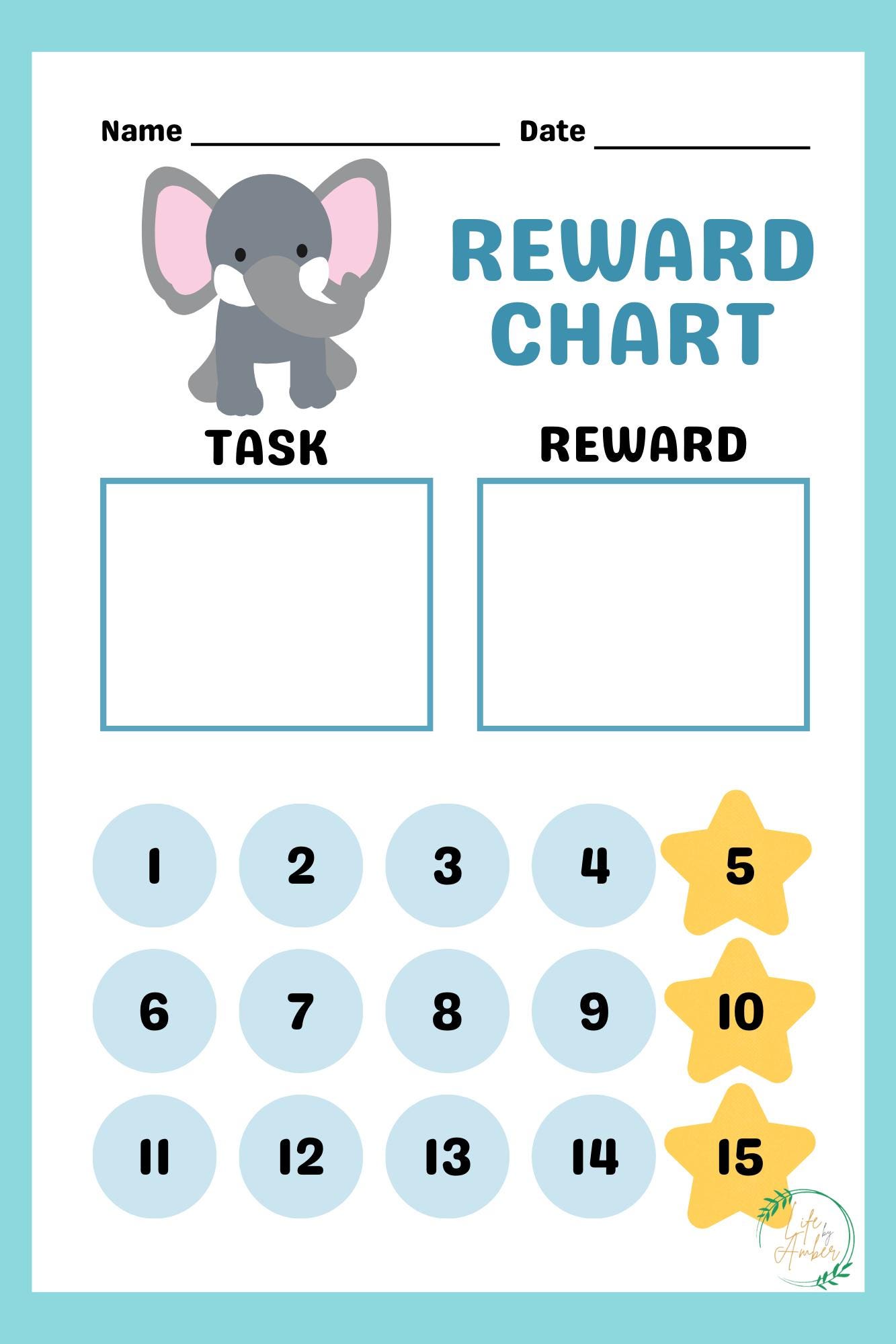 Reward Charts Animal Theme, Kids Behavior Charts, Motivational Reward ...
