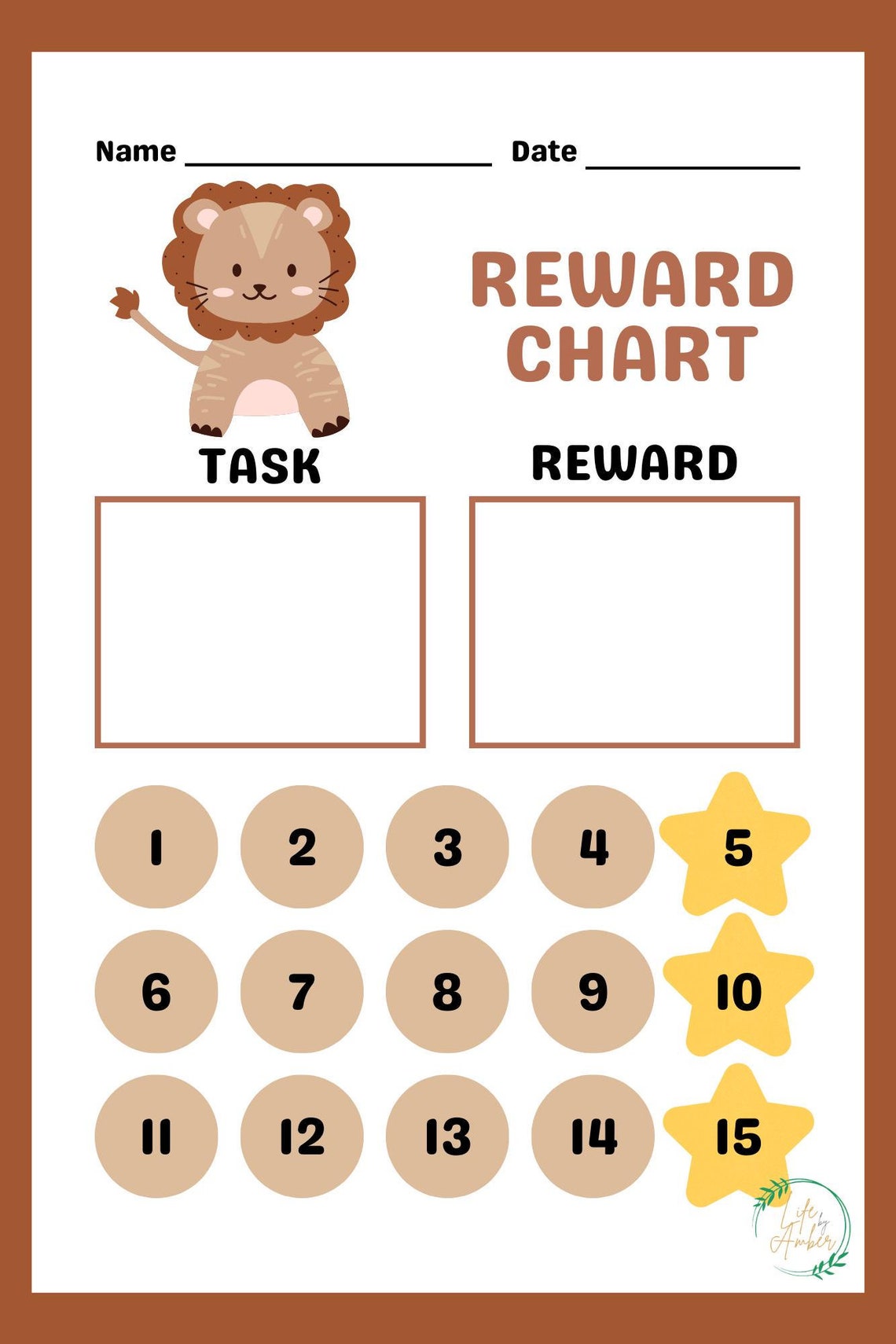 Reward Charts Animal Theme, Kids Behavior Charts, Motivational Reward ...