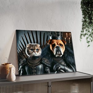 Custom Rococo Cat Couple Portrait – Printable Digital Pet Art in Pink ...