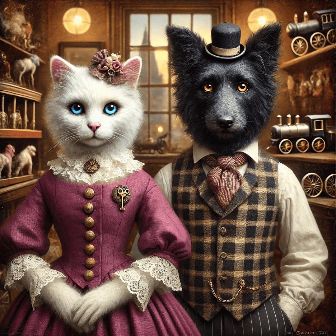 Custom Steampunk Pet Portrait – Victorian Cat & Dog Art With Clockwork ...