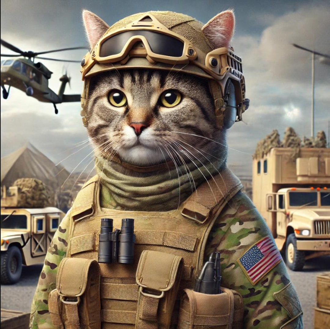 Military Cat & Dog Digital Portrait – Custom Army Pet Artwork ...