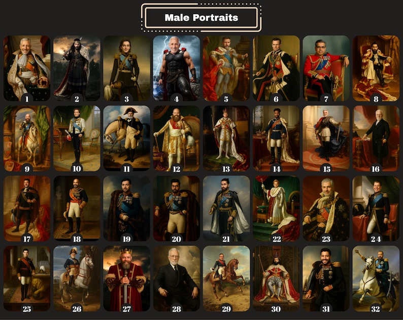 Custom Royal Commander Portrait – Classic Aristocratic Style | Digital ...