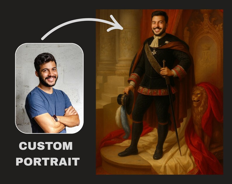 Custom Royal Commander Portrait – Classic Aristocratic Style | Digital ...