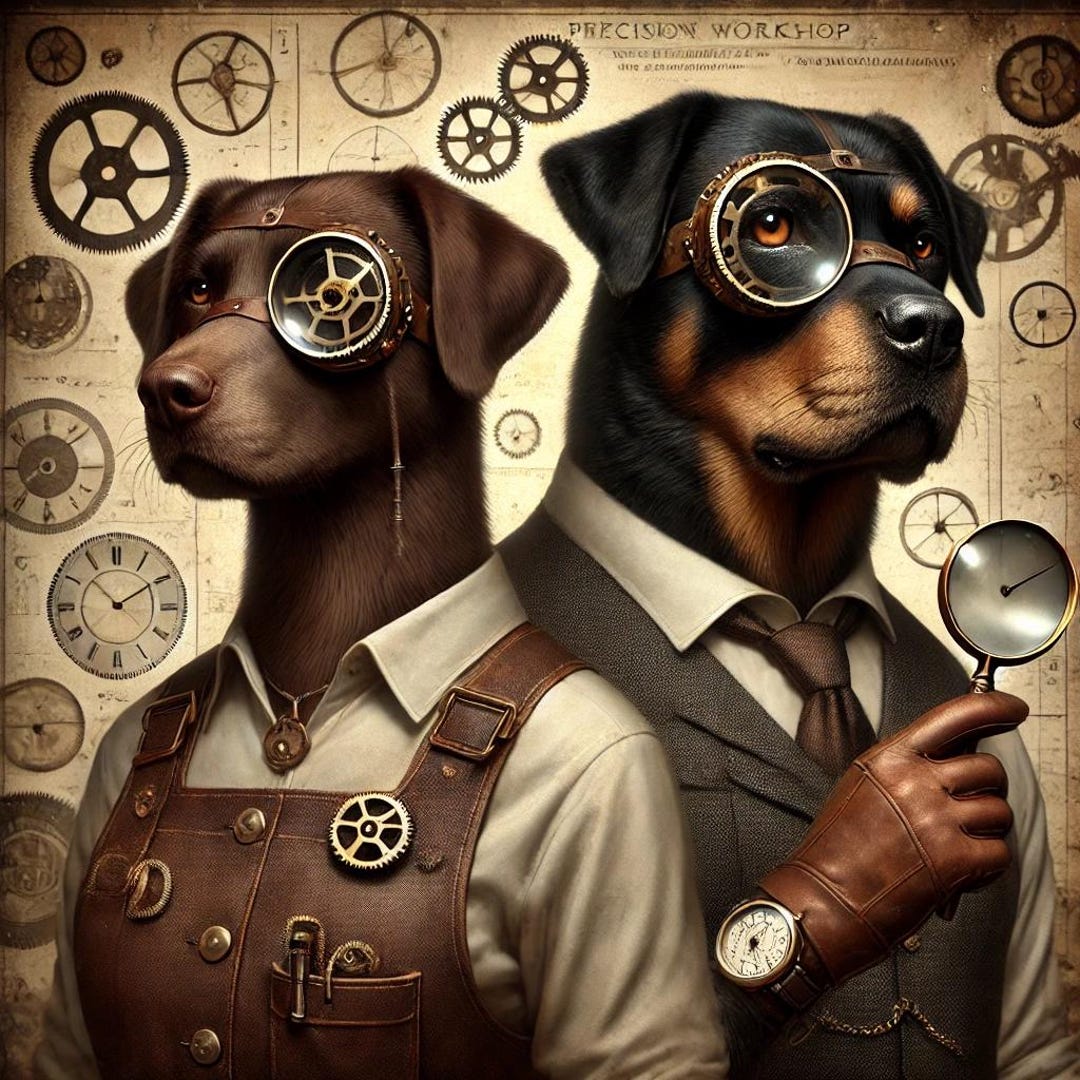 Custom Steampunk Dog Portrait – Clockmaker Workshop Fantasy Art ...
