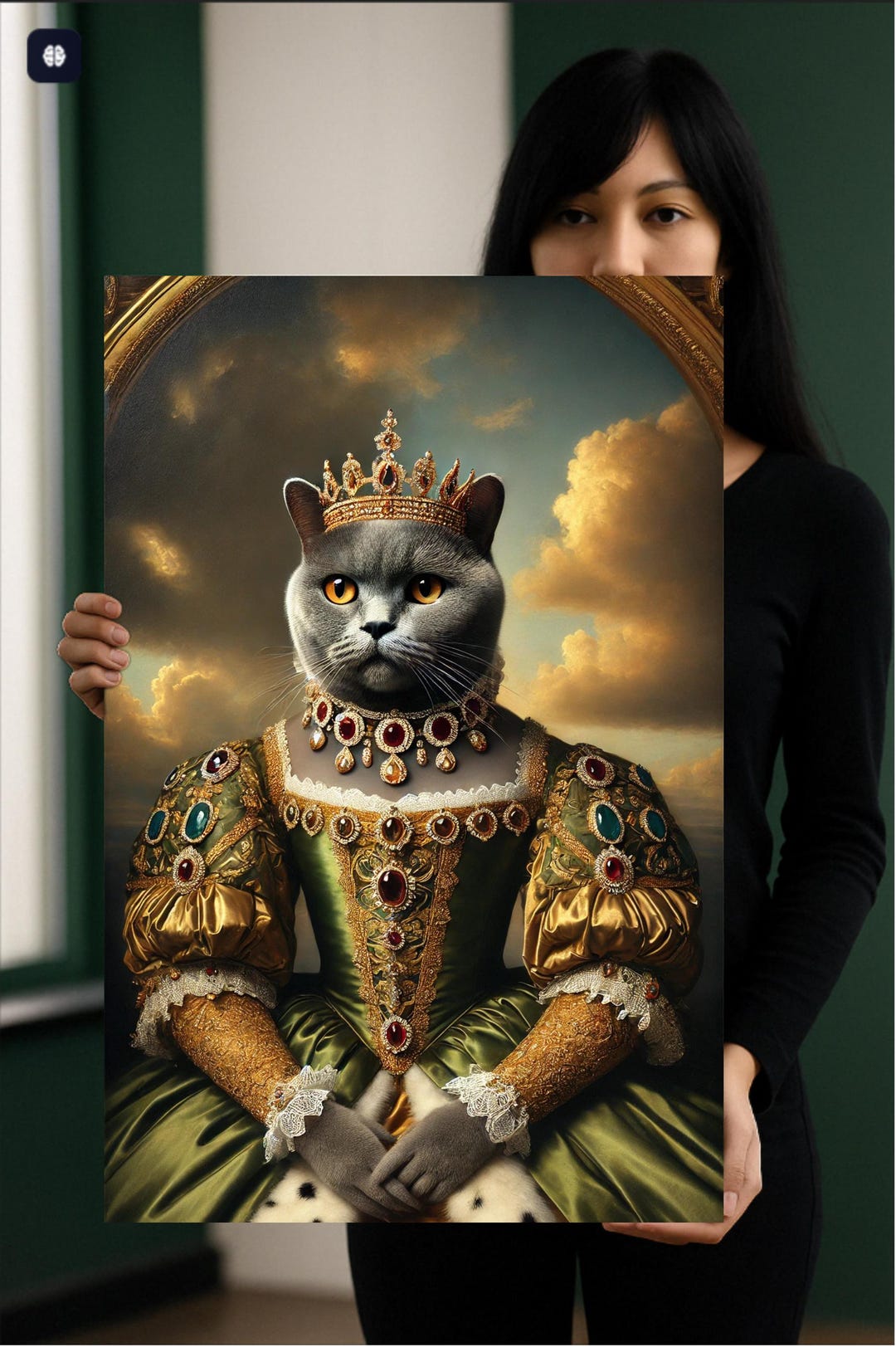 Custom Royal Pet Portrait From Photo – Baroque Style Digital Art for ...