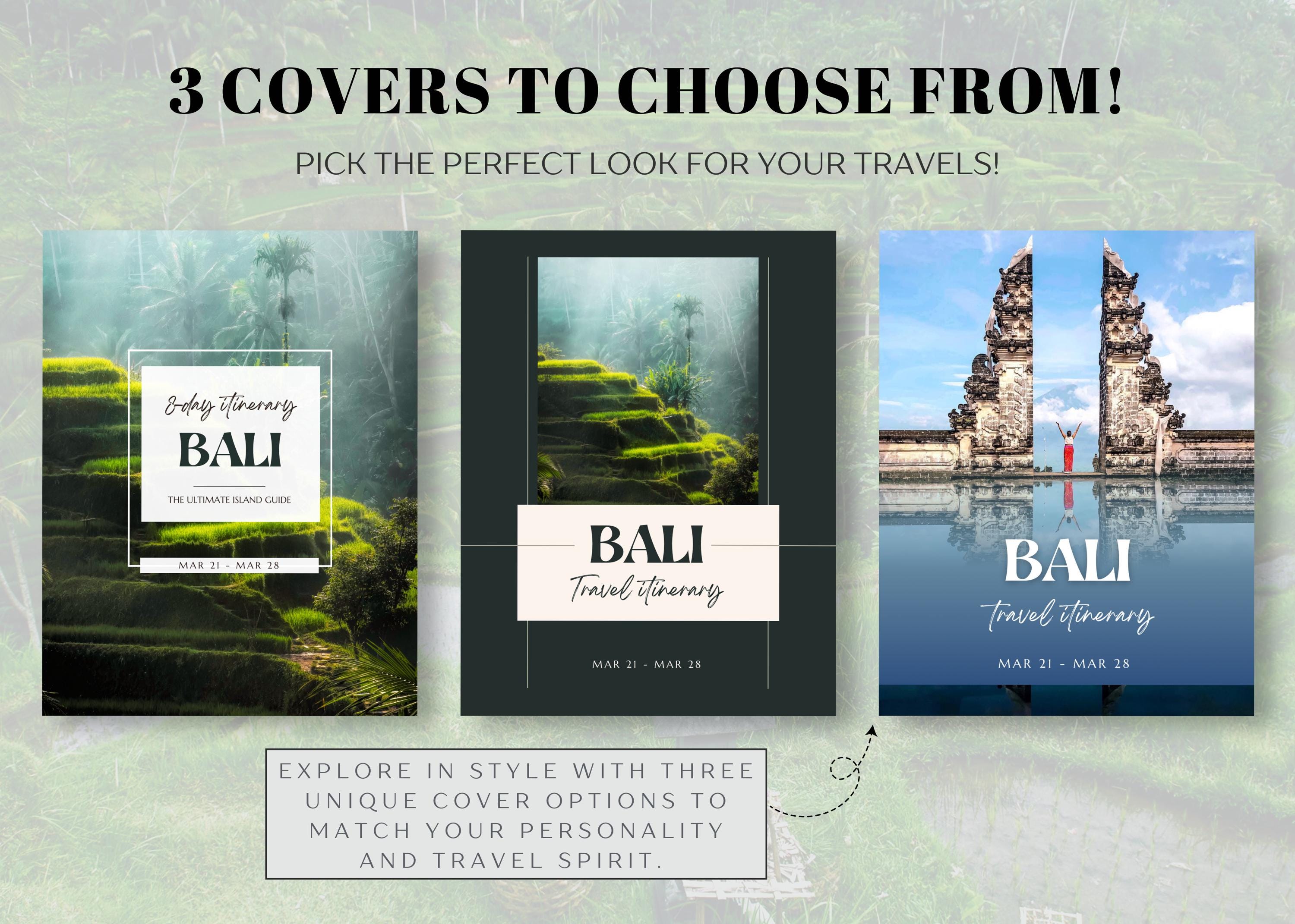 Digital Travel Itinerary Bali Mobile Travel Guide Planner Ubud Vacation ...