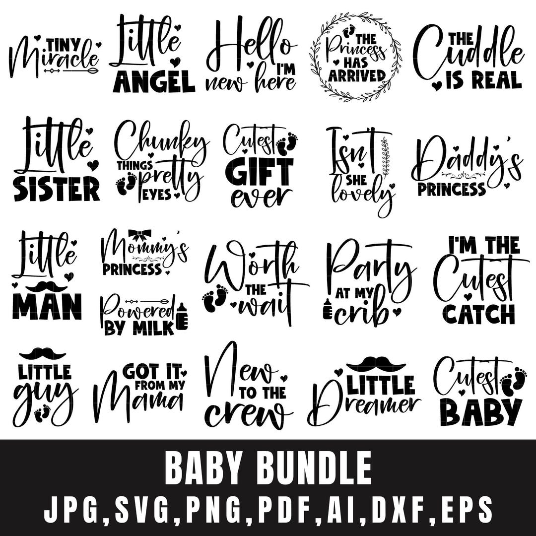 Cute Baby Svg Bundle, Baby New Born Svg Bundle, Baby Quotes Svg, Baby ...