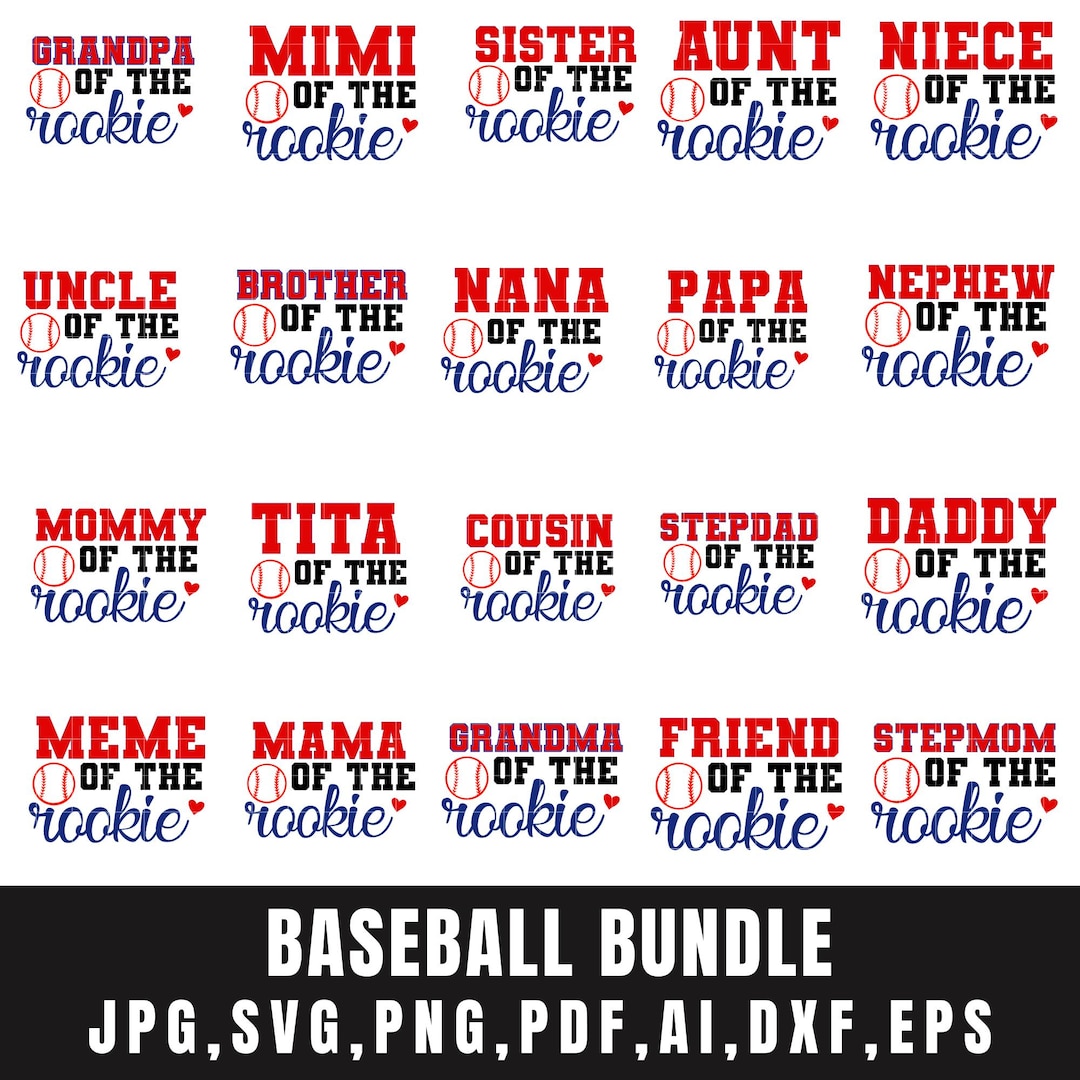Baseball Rookie Svg Bundle, Baseball Family Rookie Png, Baseball Mom ...