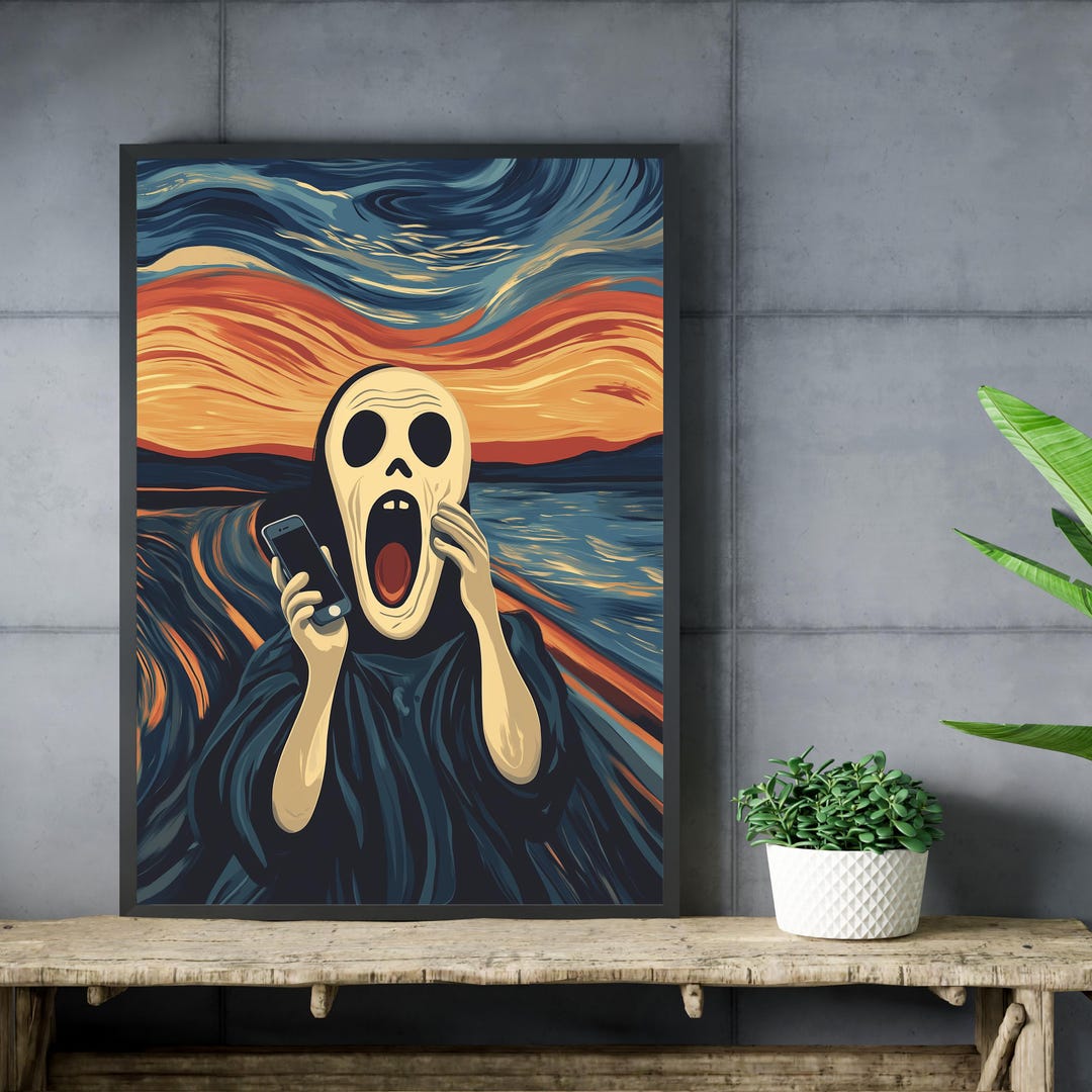 Modern Twist on Edvard Munch's 'the Scream' Funny Ghostface Digital Art ...