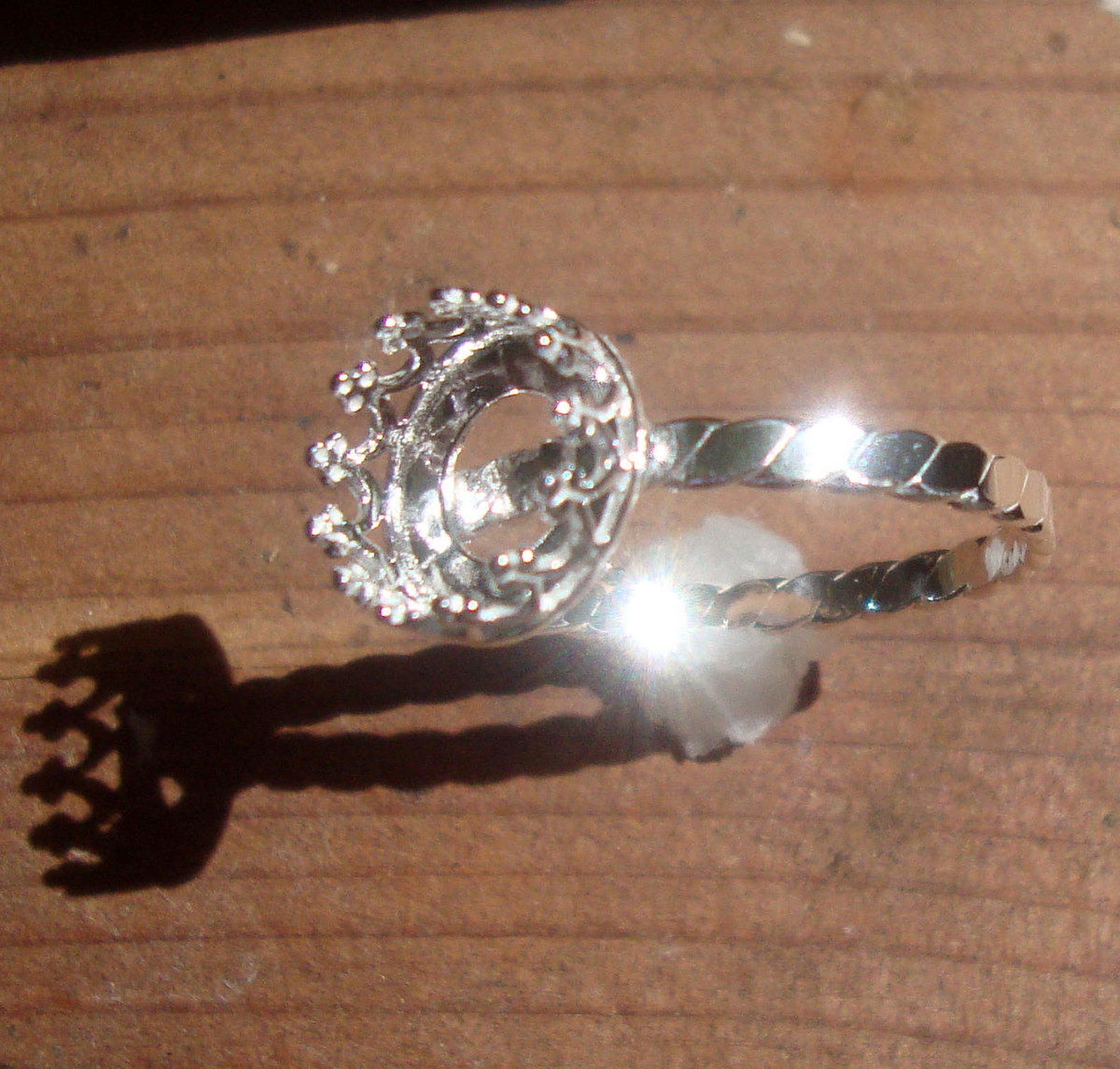 Ring Blank, Gallery Style Bezel Setting Round 10mm With Choice of Bands ...