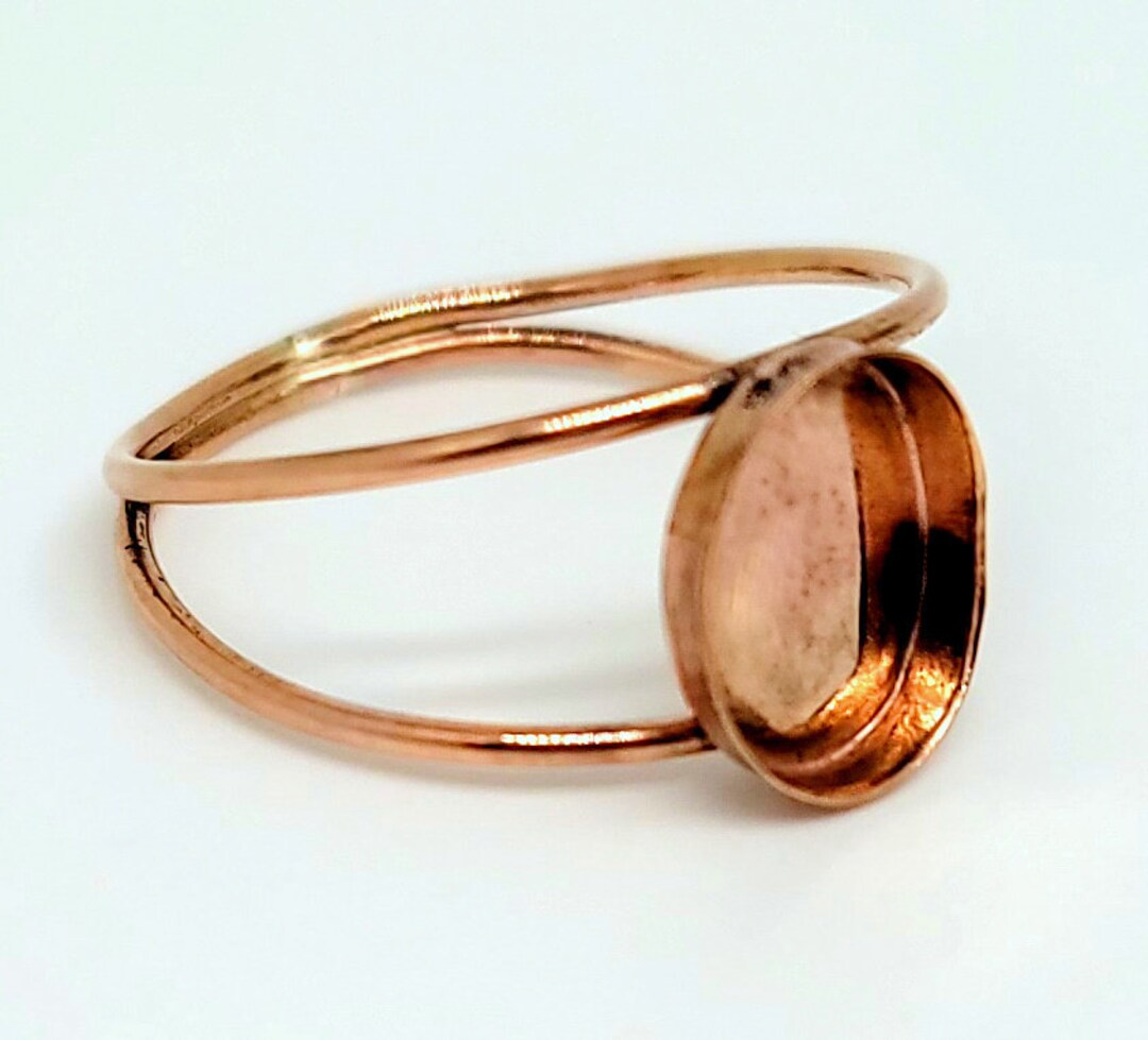 Solid Gold 18g Ring Blank Double Band Hammered 10k 14k 18k -choice of ...