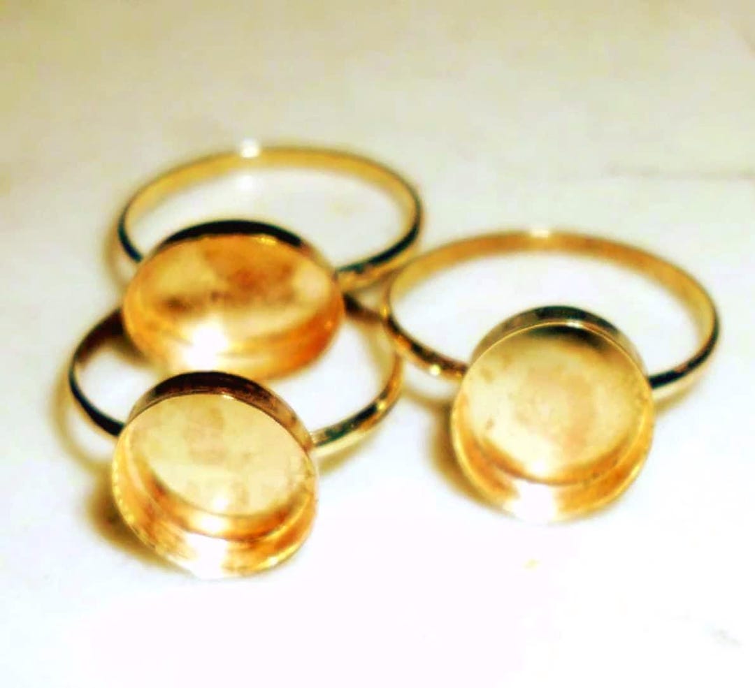 10k Gold Ring Blanks 14ga HR Band -bezel Setting -solid Yellow or Rose ...
